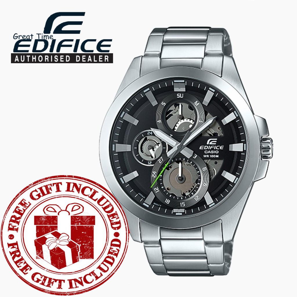 (READY STOCK) Official Marco Warranty CASIO Edifice ESK300D 1A Multi-Function Chronograph ...