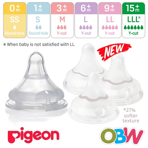 Pigeon Wide Neck Softouch Peristaltic Plus Nipple Teat | Baby Bottle Teat | Shopee Malaysia