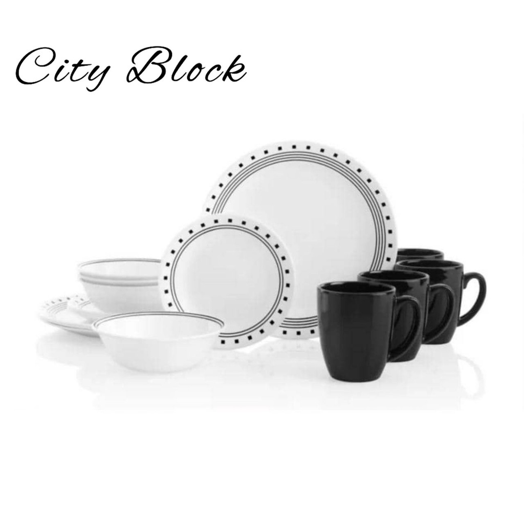 16PCS CORELLE LIVINGWARE DINNER SET/SET PINGGAN MANGKUK PIRING CAWAN ...