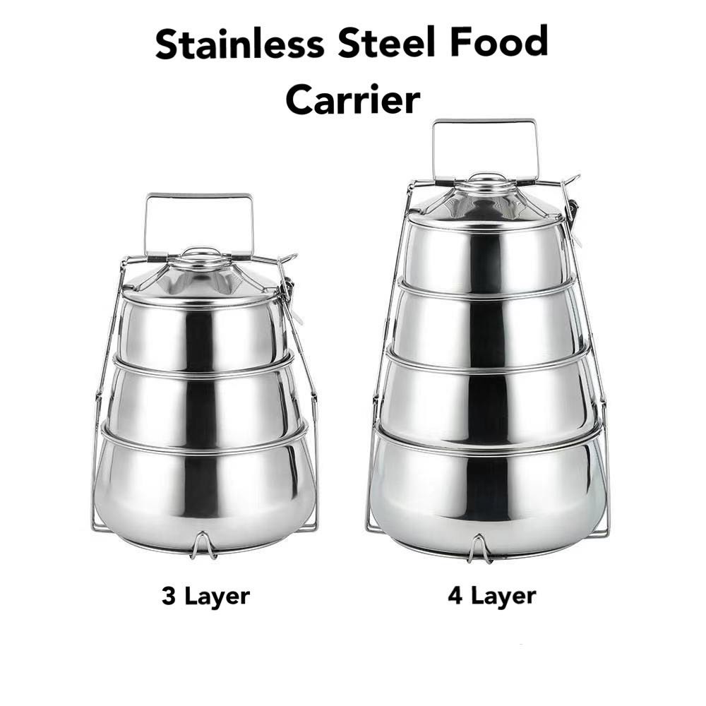 Stainless Steel Pyramid Food Carrier (3 Layer/4 Layer) | Shopee Malaysia