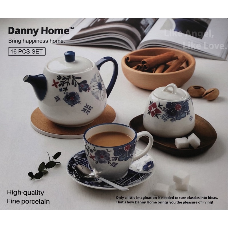 (Ready Stock!!) Danny Home 16pcs Fine Porcelain Tea Set (Teapot + Cup ...