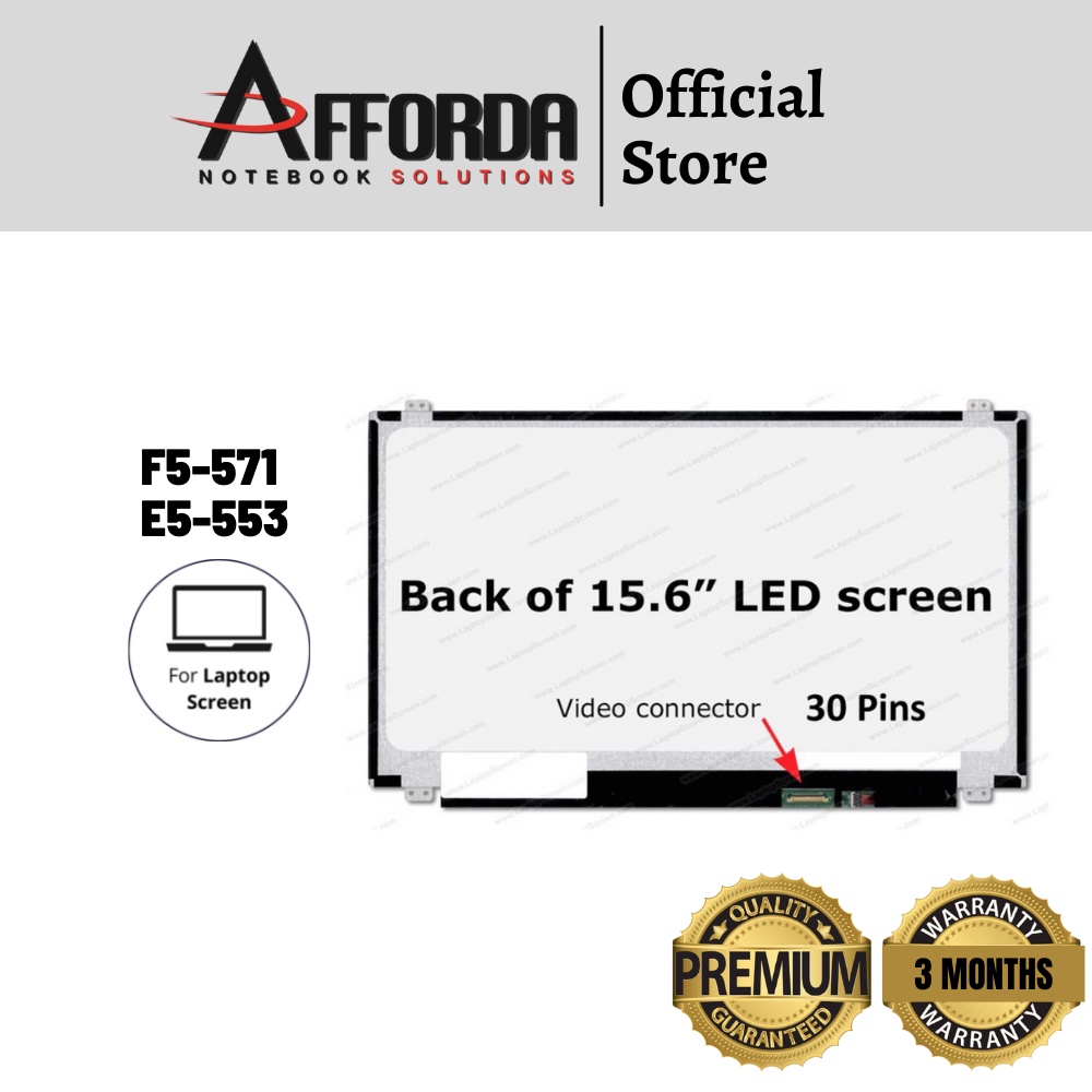 Acer F5-571 E5-553 A315-51 ES1-572 P258 15.6 30PINS Full HD Laptop LCD ...
