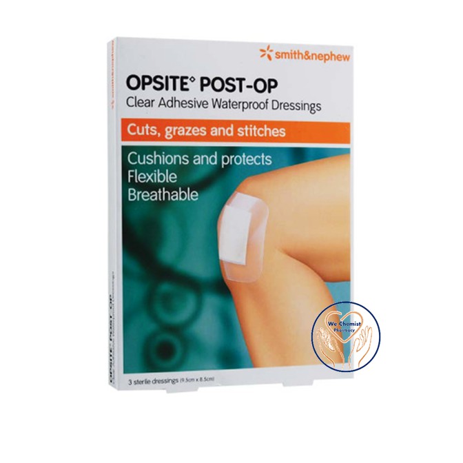 Opsite Post-Op Clear Adhesive Waterproof Dressing 3's (9.5X 8.5cm ...