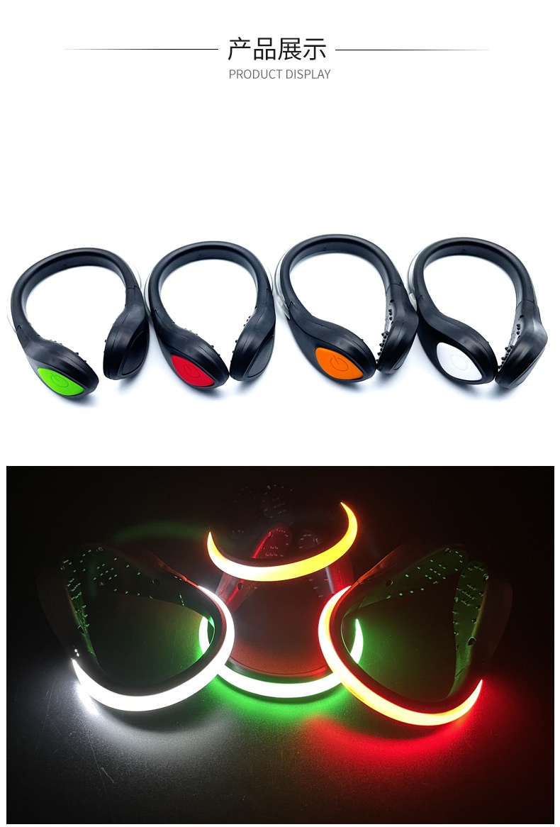 Outdoor Sports Warning Light Luminous Shoe Clip led Flashing Shoelace ...