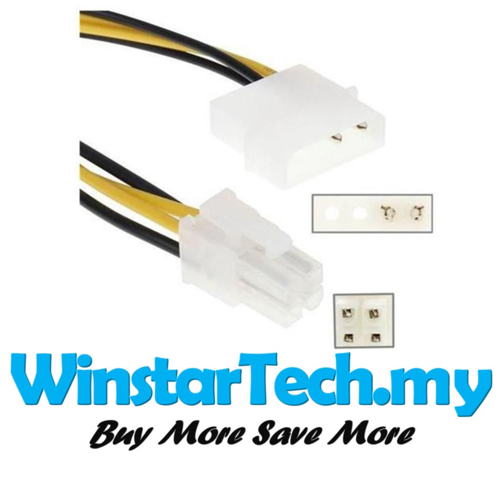 4pin IDE Molex to 4Pin P4 Motherboard Power Adapter Converter Cable ...
