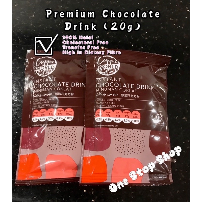 Cuppa World Instant Premium Chocolate Drink (25 / 50 sachets X 20g ...