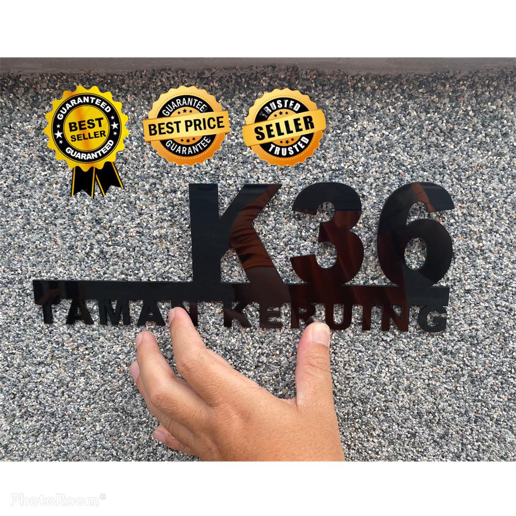 Plate No Rumah Minimalis /House Plate /Plat Rumah Murah /Plat Rumah ...