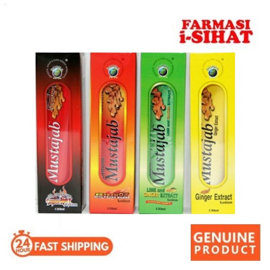 👍👍Losyen MUSTAJAB DUNIA HERBS 130ml (Ginger Extract / Lime & Ginger ...