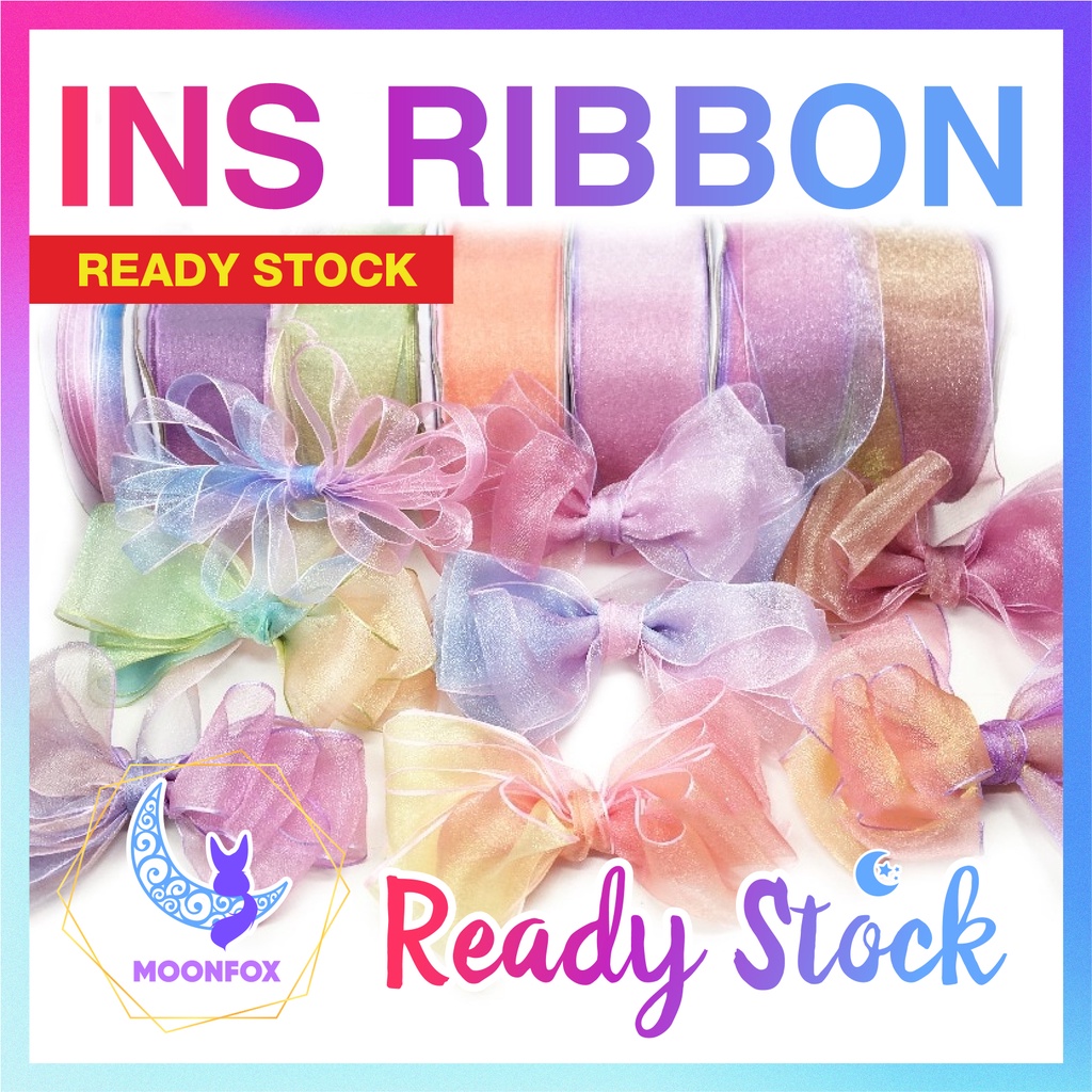 3m KOREA Pearl luster Gradient Ribbon 🎀 Tight up to see effect 🎀 Gift ...