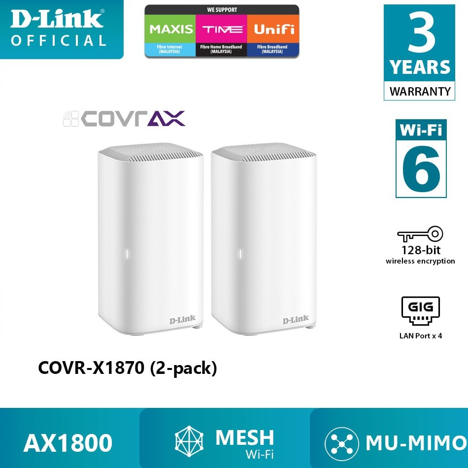 D-Link AX1800 Whole Home Wi-Fi 6 Mesh System COVR-X1870 | Shopee Malaysia