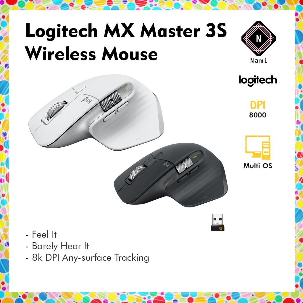 Logitech MX Master 3S - Wireless Performance Mouse with 8K DPI Graphite ...
