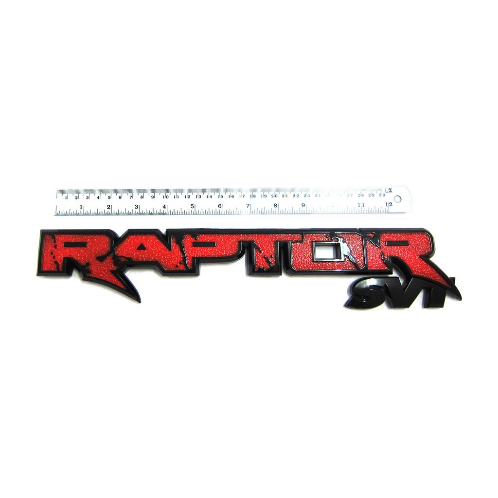 (1pc) 3d Label Plate STICKER RAPTOR SVT Logo Black Red Ford Ranger PX ...