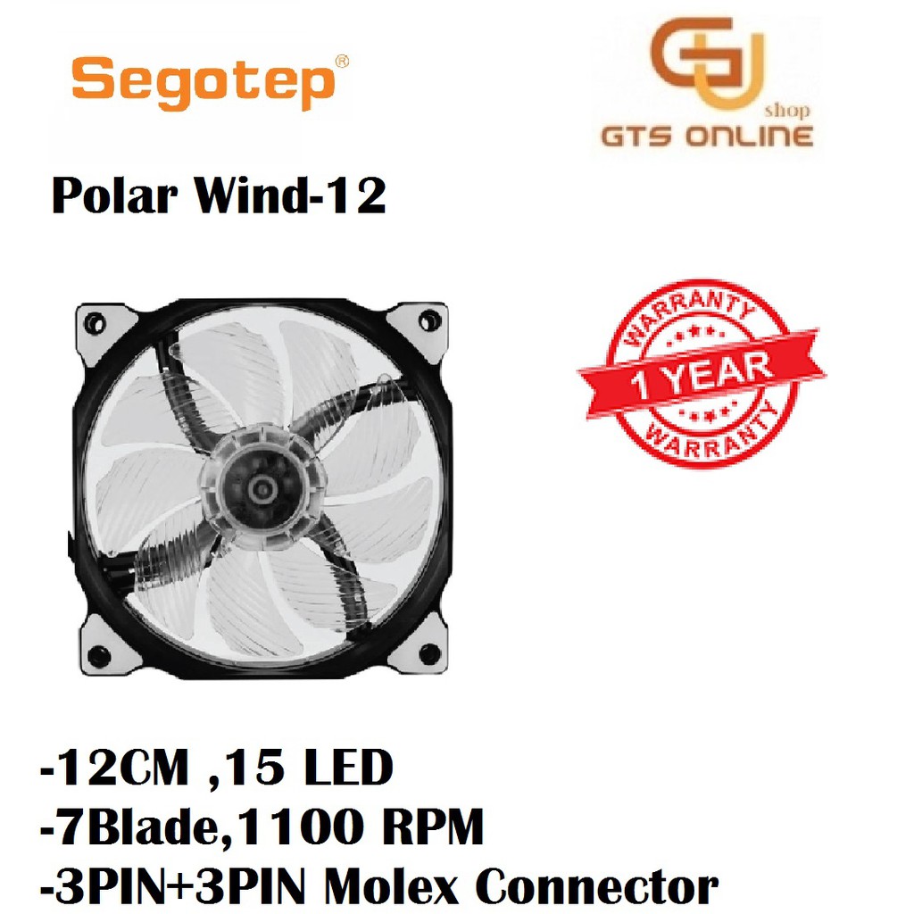 Segotep Polar Wind 12CM LED Chassis Fan ( Red / Blue / Green / White ...