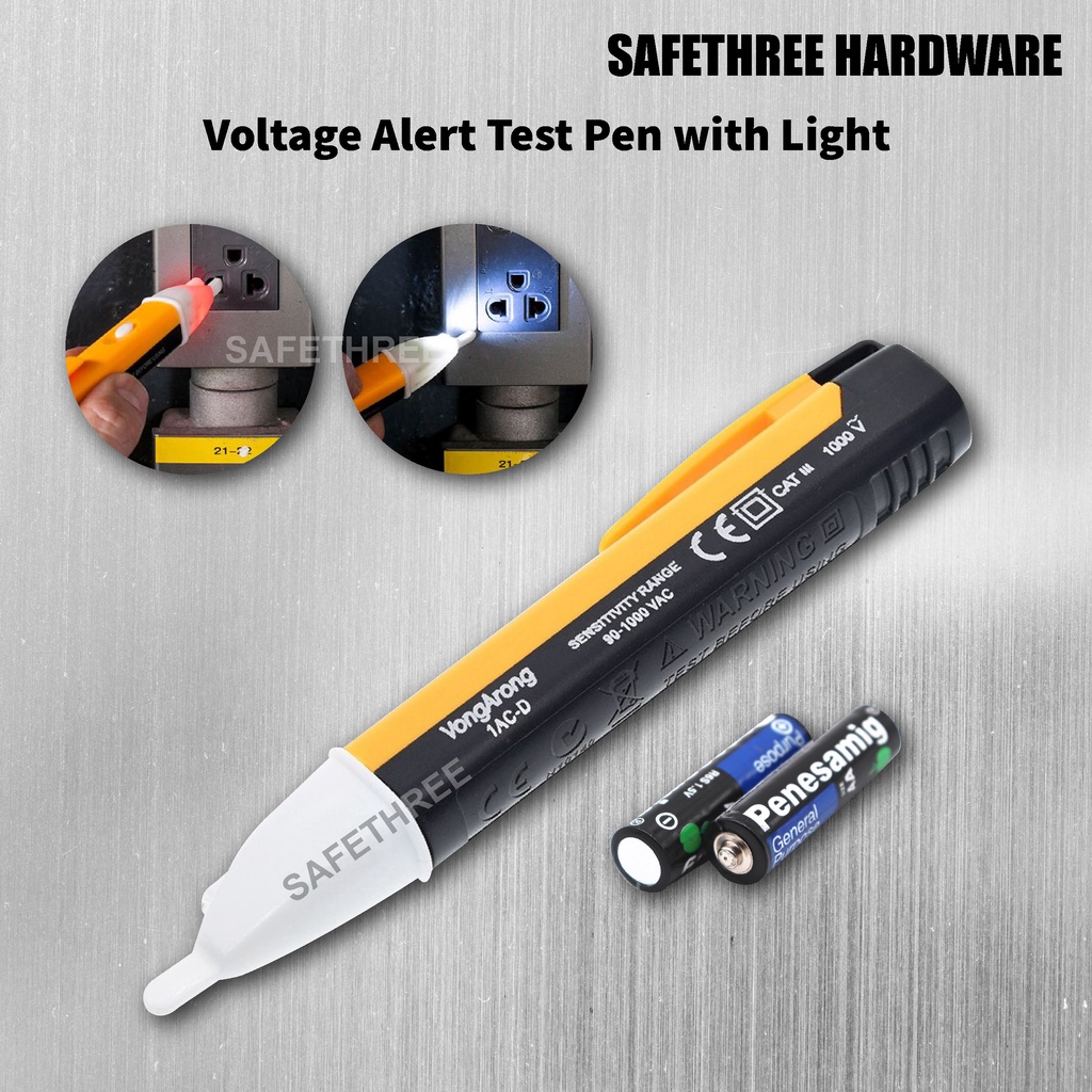 1AC-D LED Light Sensor Non-Contact Voltage Alert Detector Test Pen 90 ...