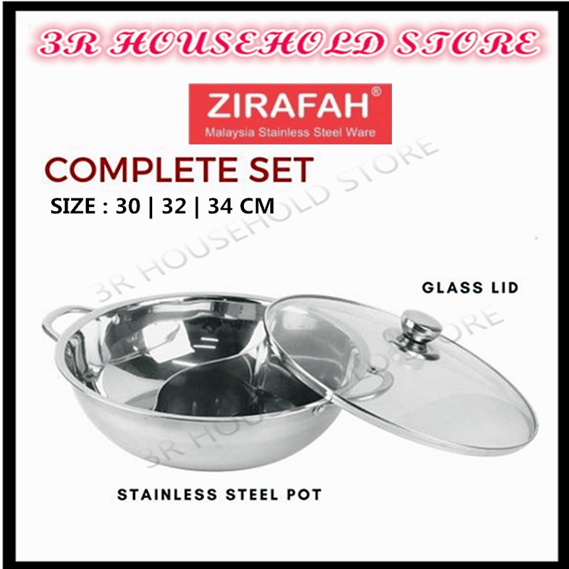 Zirafah Stainless Steel Steam Bowl / Steamboat Bowl / Double Ear Pot ...