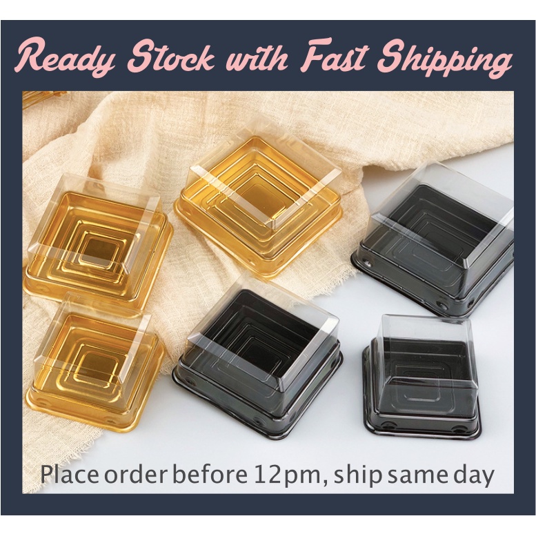 [±50PCS] Mooncake Tray With Lid Jelly Tray Snow Mochi Transparent Cover ...