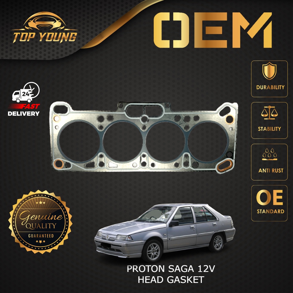 PROTON SAGA 12V CYLINDER HEAD GASKET CARBON 1.5mm GOOD QUALITY | Shopee ...