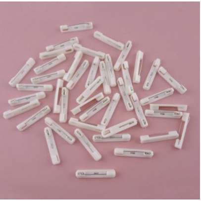 5pcs 3.6cm white plain plastic pin back suitable to brooches, plastic ...