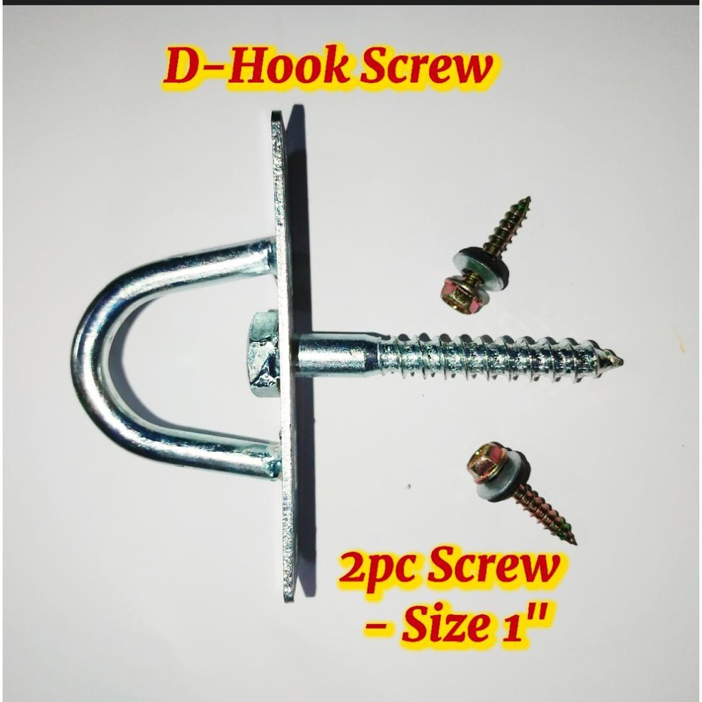 Ceiling Mount D-Type Fan Hook / D-Hook with screw /D-Hook holes ...