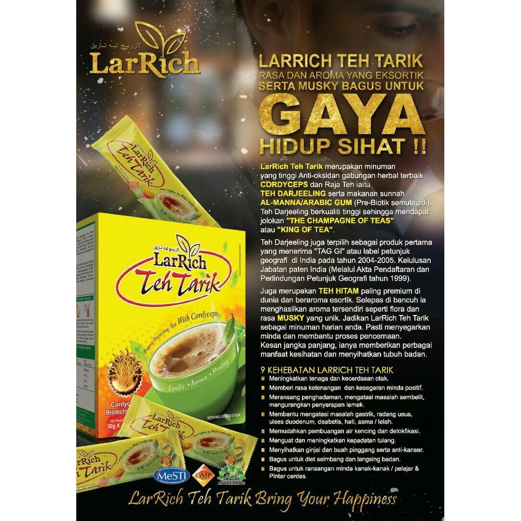 (Ready Stock) Teh Tarik Viral 1 Kotak (15 sachet) LarRich Teh Tarik ...