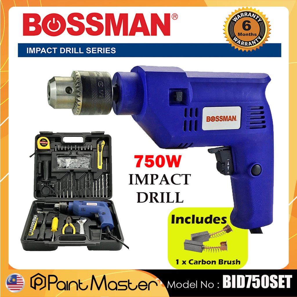 BOSSMAN 13mm Impact Drill C/W Tool Kit BID-750SET High Quality Power ...