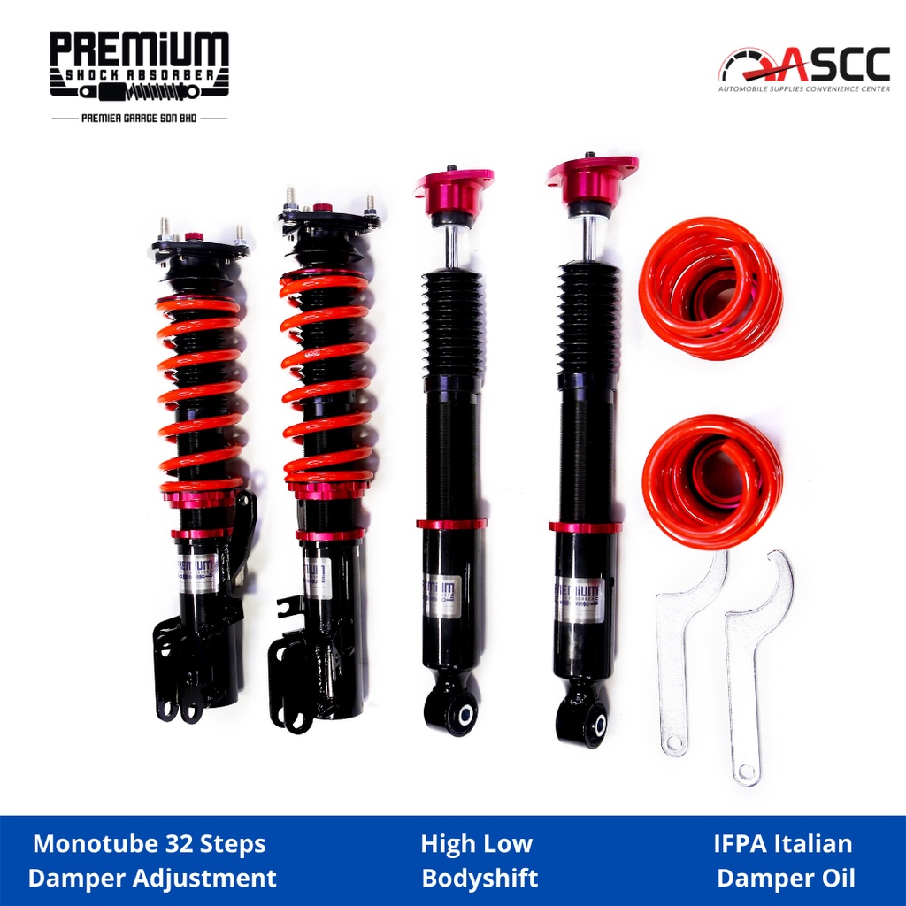 PREMIUM P6 Perodua Alza High Low Soft Hard 32 Clicks Adjustable Shock ...
