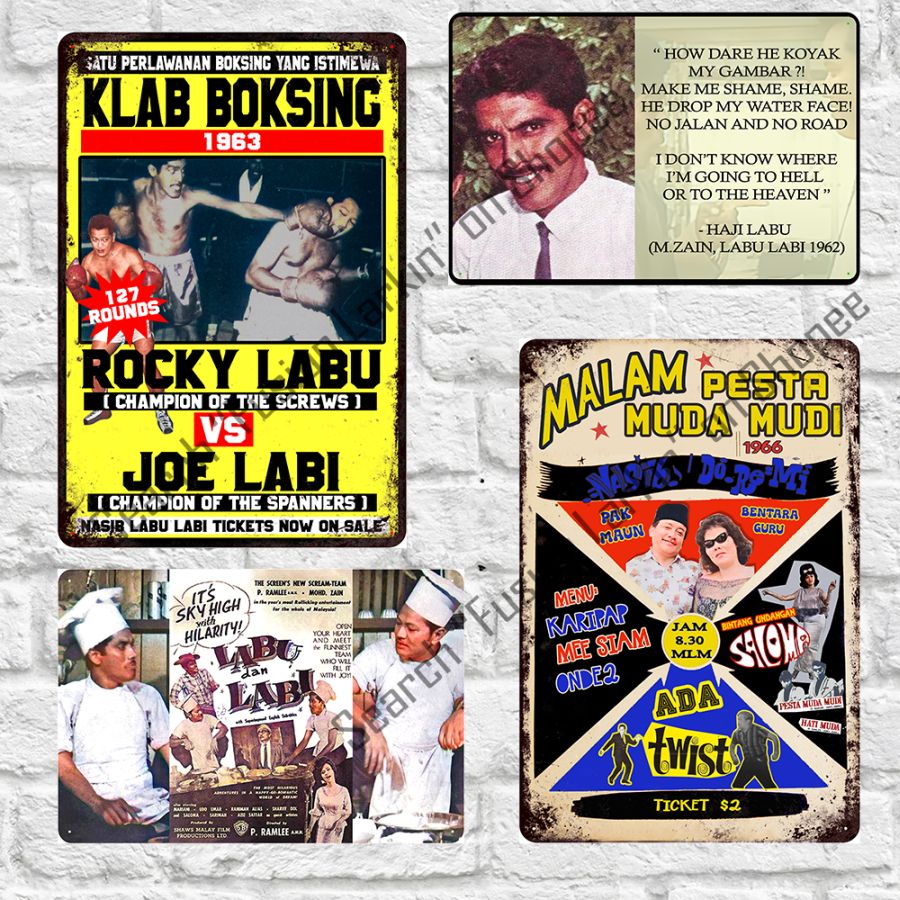 Tin Sign Plate 'P.Ramlee Poster' Deco Metal Sign Labu Labi Boxing Jokes ...