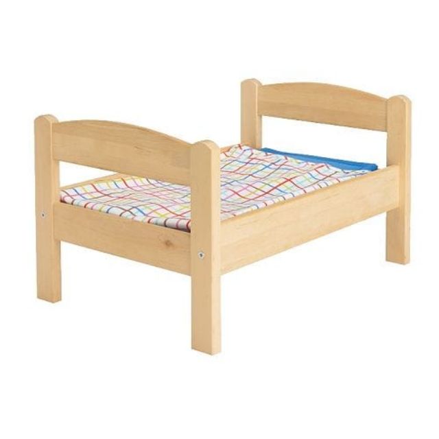 DUKTIG Doll's bed with bedlinen set, Katil anak patung linen katil ...