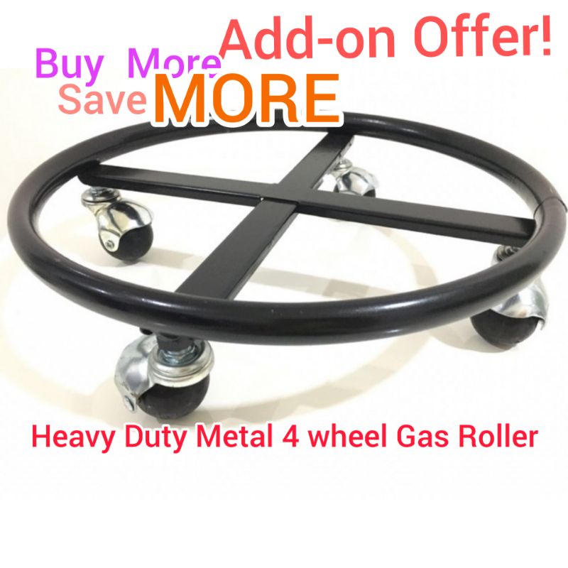 Gas tank Mover Wheel / Heavy Duty Metal 4 Roller Nylon Gas Stand Besi ...