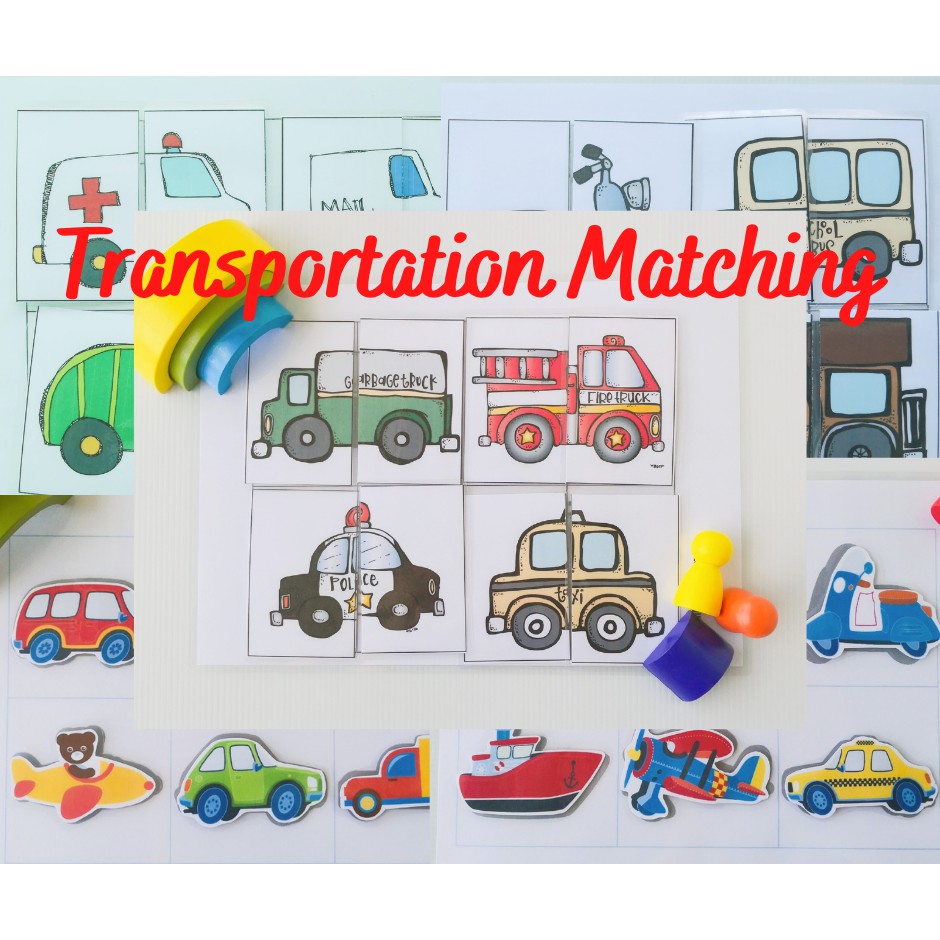 Transportation Matching & Puzzle-Quiet Book Busy Book Montessori Ready ...