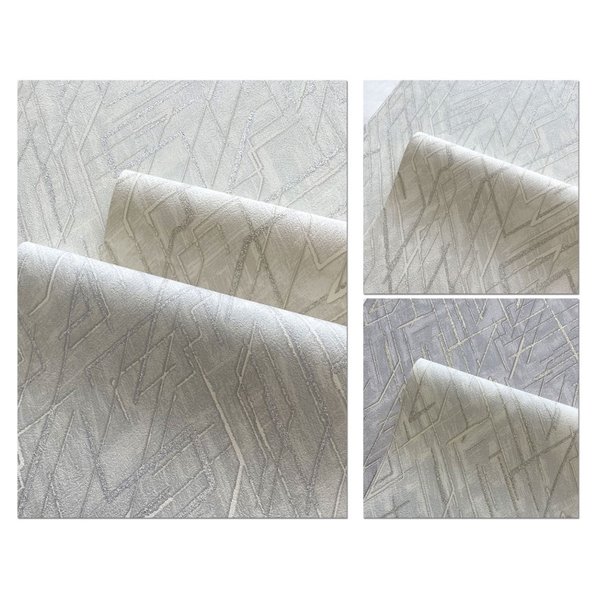 Ready Stock Wallpaper Modern Embossed Pattern with Glitter Korean Made ...