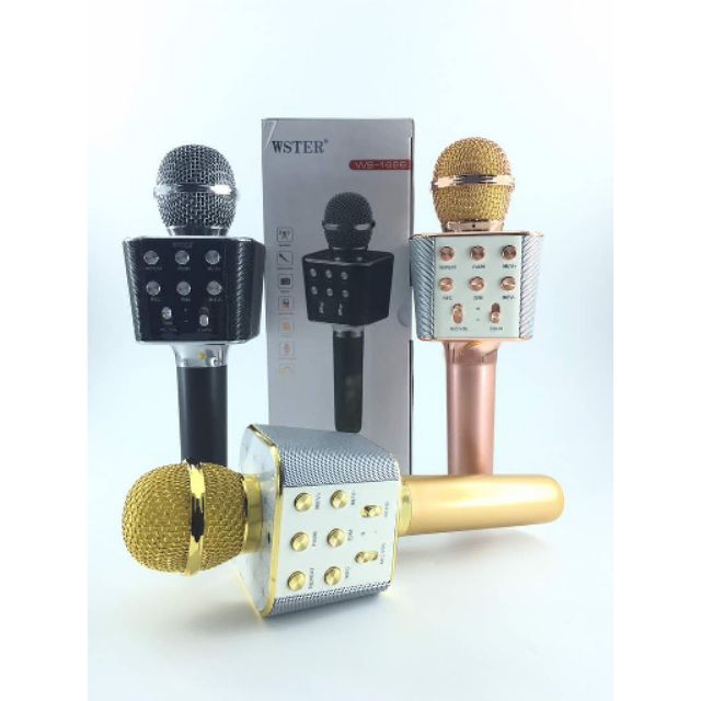 Original WS-1688 Portable Wireless Bluetooth Speaker Karaoke KTV Handheld Microphone | Shopee ...