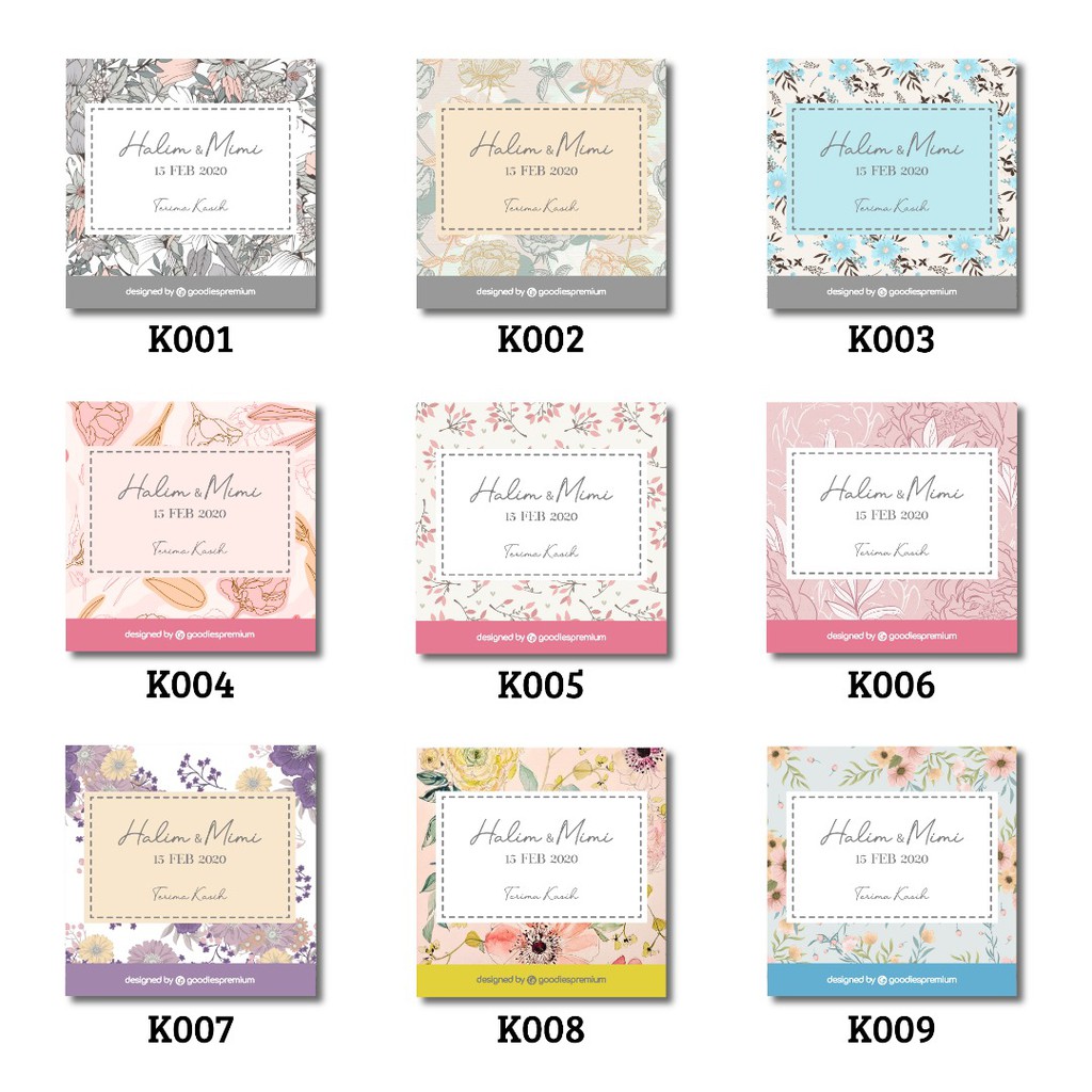 STICKER DOORGIFT KAWIN DESIGN CANVA SENDIRI MURAH | Shopee Malaysia