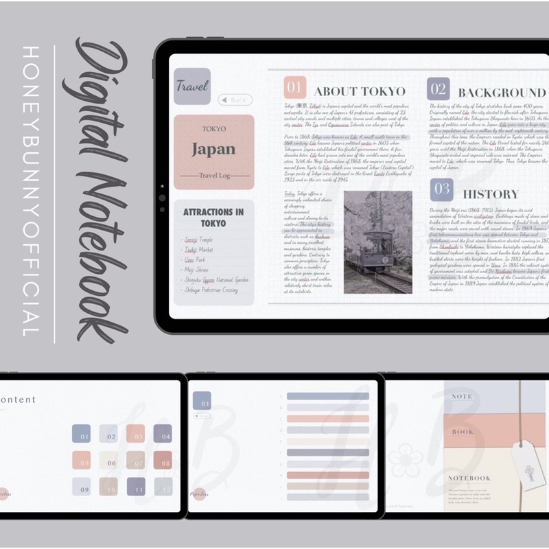 GoodNotes / Notability HoneyBunnyOfficial Summer Digital Notebook ...