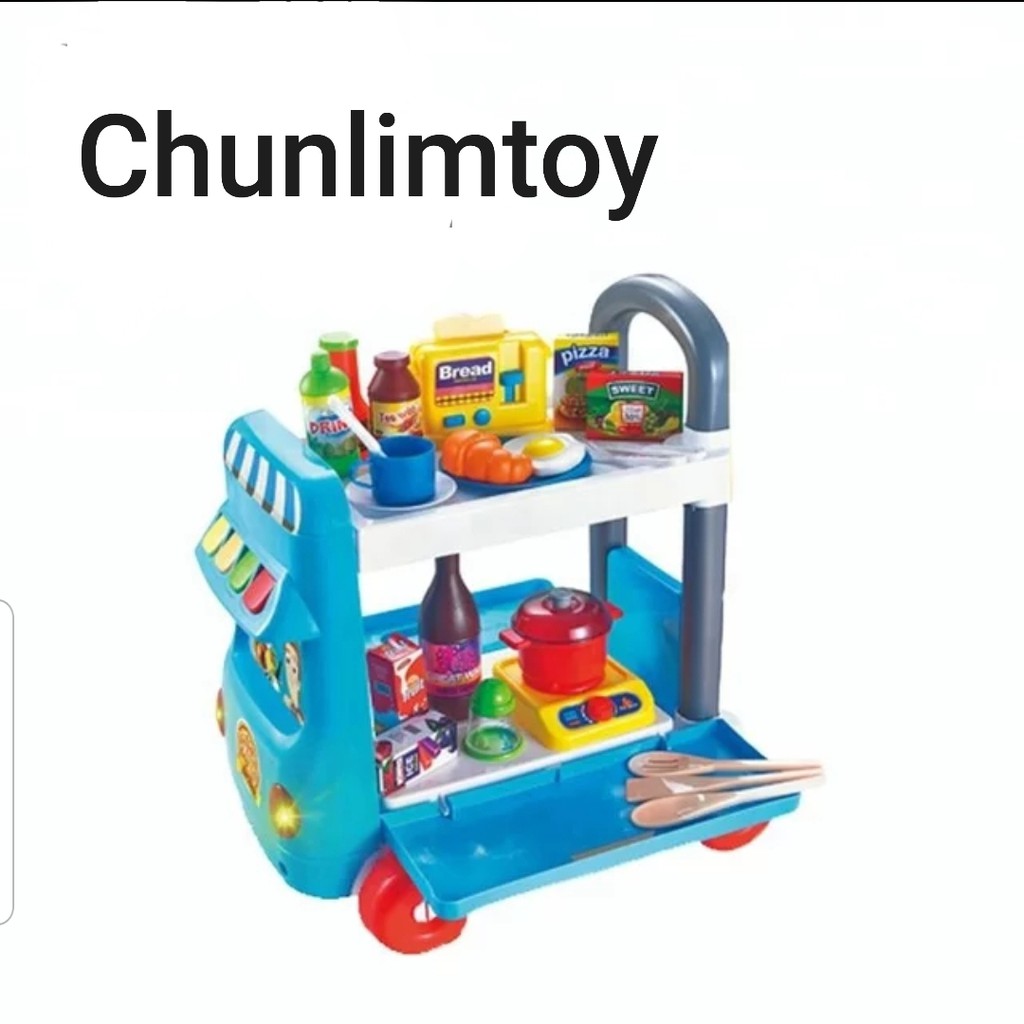 Chunlim - Multi-function Cute Funny Bus Trolley Kids Kitchens Toy With ...