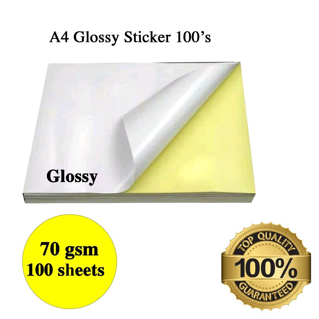 A3 / A4 Inkjet / Laser Printing Glossy Sticker (100's / pack) | Shopee ...
