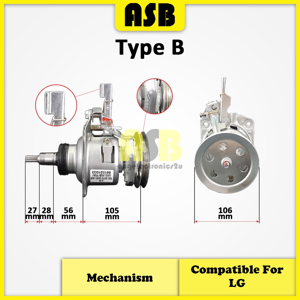 (1pc) ( Compatible : LG ) Washing Machine Mechanism Gear Box ( 11 Gear ...