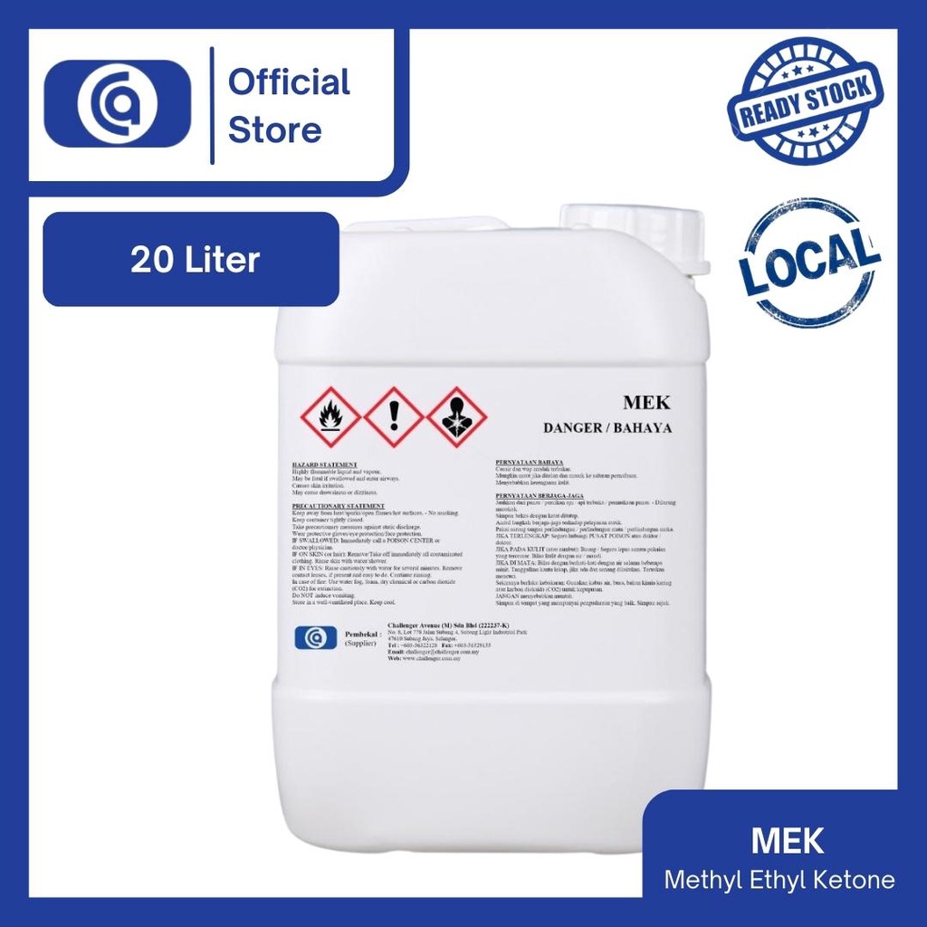 MEK (Methyl Ethyl Ketone) (20 Liter / 20L) | Shopee Malaysia