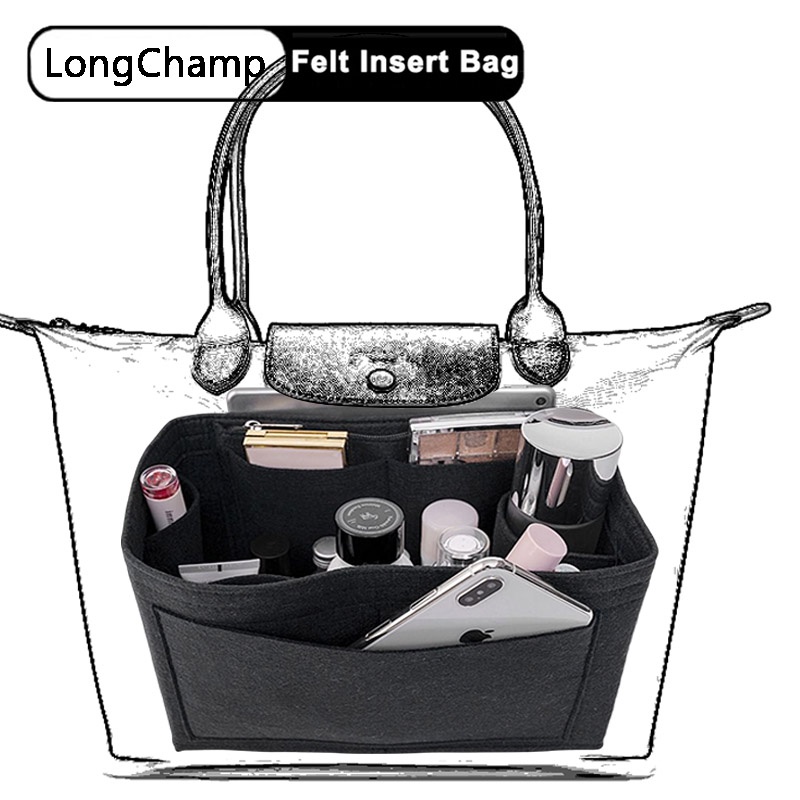 Felt Purse Insert Bag For Longchamp Handbag Organizer Women's Cosmetic ...