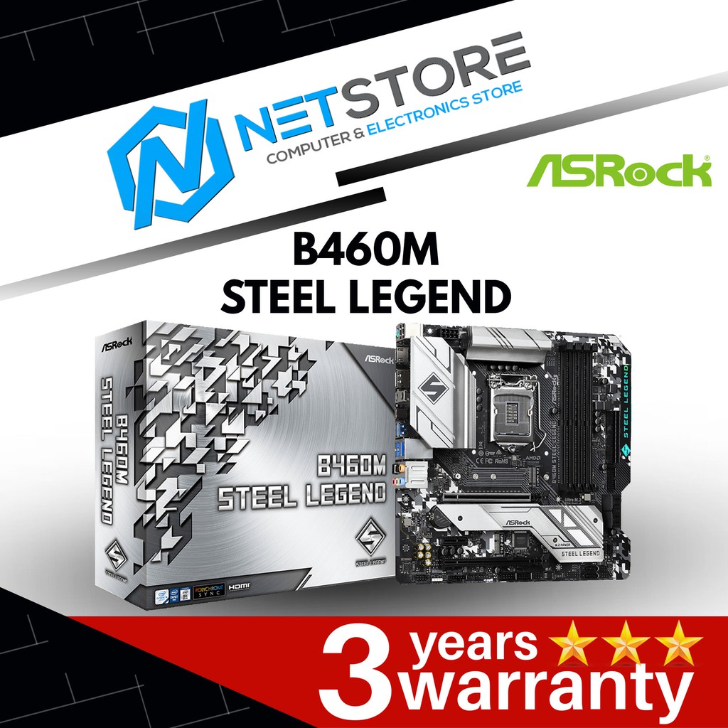ASROCK B460M STEEL LEGEND INTEL B460 MICRO ATX MOTHERBOARD - ASRK-B460M ...
