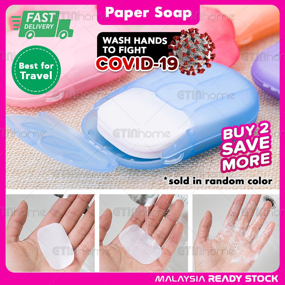 Paper Soap 20 Sheets [READY STOCK] Portable Hand Washing Tablets Travel ...