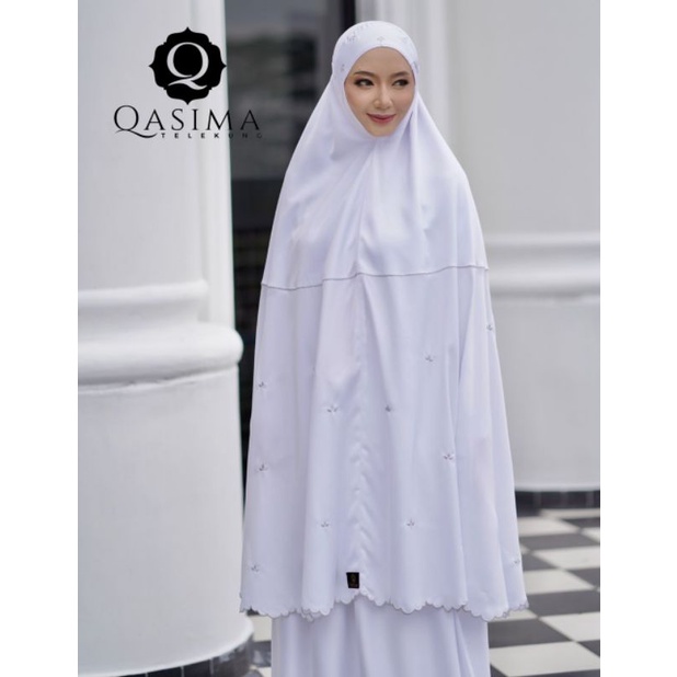 Telekung Ramadhan Putih Sulam Tangan Manja Collection, lengkap dengan ...