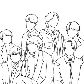 DIGITAL ART OUTLINE COLOURED FACELESS PORTRAIT DRAWING BTS | Shopee ...