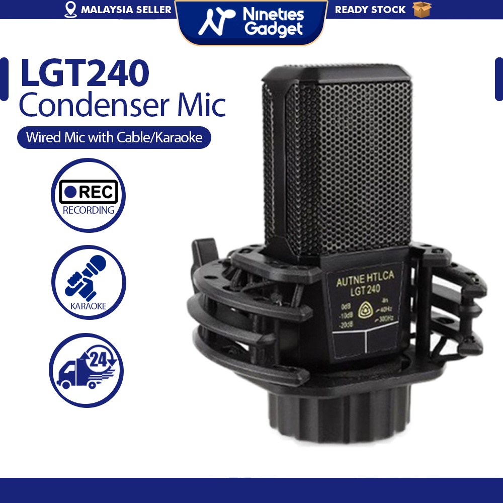 Professional Microphone Condenser Mic (LGT240) - Wired Mic with Cable ...
