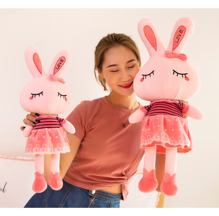 JOJOY Long Leg Rabbit Plushie Patung Arnab Cute Comel For Girl Pink ...
