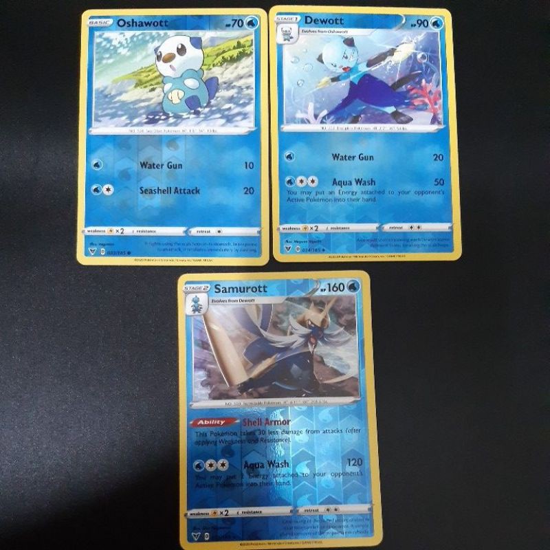 Pokemon Card TCG : Starter: Oshawott & Dewott & Samurott 035/185 Set ...