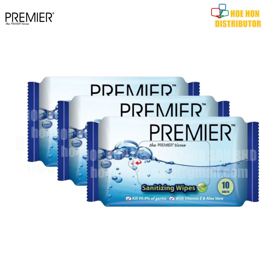 PREMIER Sanitizing Wipes Wet Tissue 10sheet x 3 Pack | Shopee Malaysia