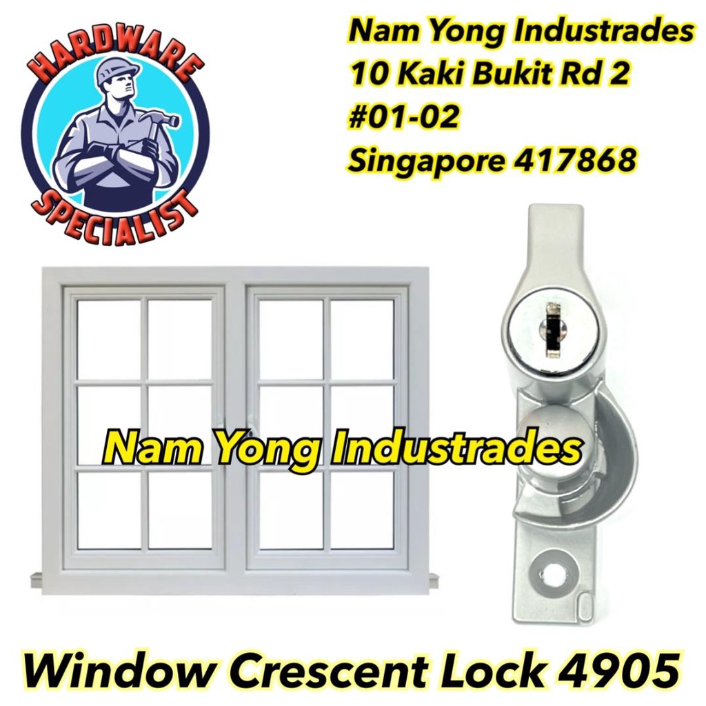 Hardware Specialist HDB Sliding Window Crescent Lock 4905 (Keyed ...