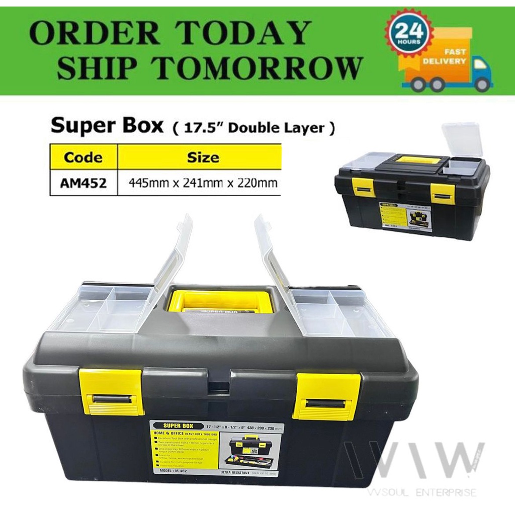 Plastic Multi Purpose Tools Box /Kotak Simpanan /Bekas Hardware /Heavy Duty Tool box Deluxe Box ...