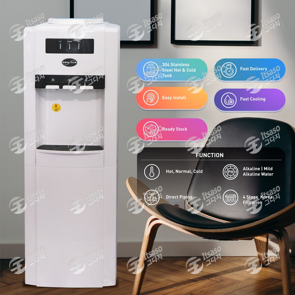 Direct Piping 4 Layer Alkaline Filter Hot Warm Cold Water Dispenser ...